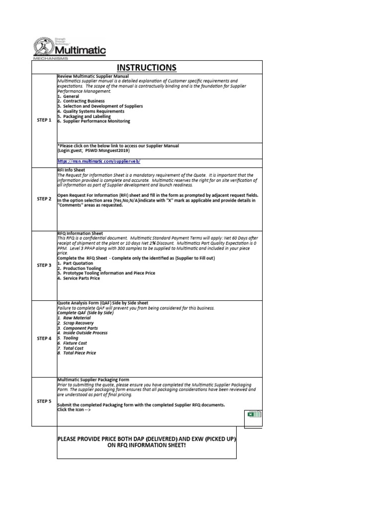 RFQ Template Yang Roller 25092020 | PDF | Exchange Rate | Prices
