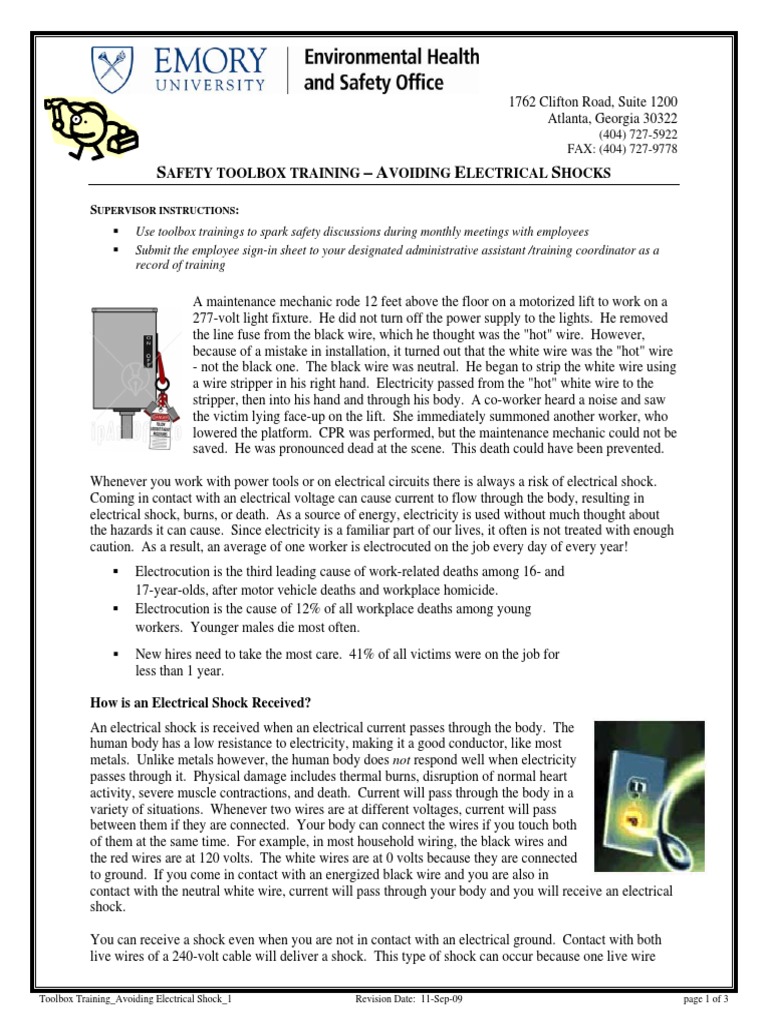Electrical Shock Safety Training Guide | PDF | Insulator (Electricity ...