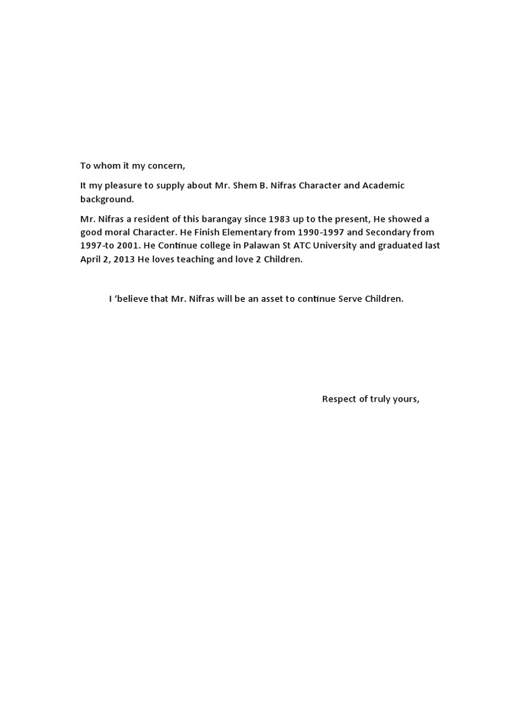 To Whom It My Concern | PDF