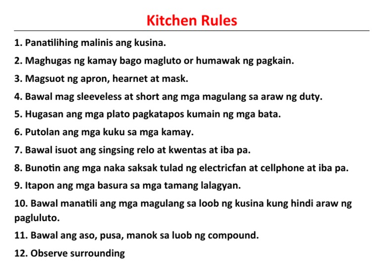 Kitchen Rules PDF