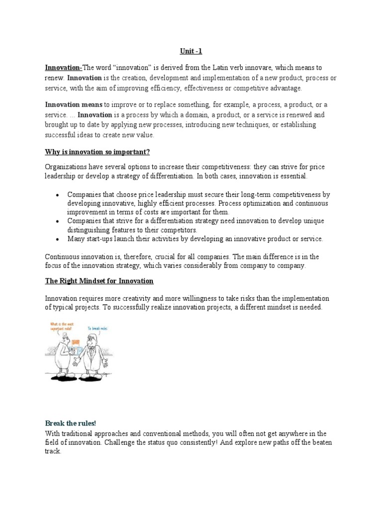 Design Thinking Notes Unit-1 | PDF | Innovation | Design Thinking