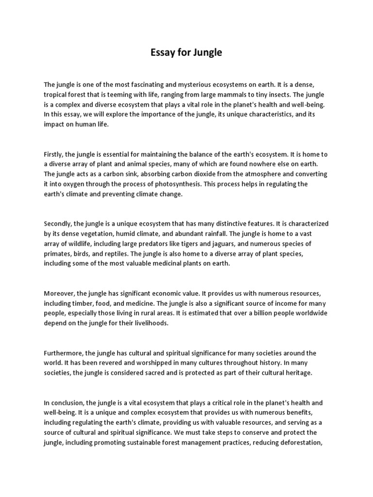 Essay For Jungle | PDF | Ecosystem | Soil