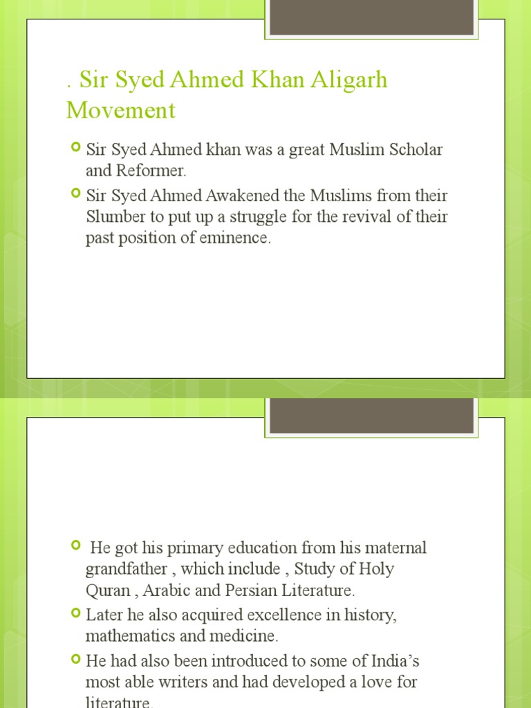 Sir Syed Ahmed Khan | PDF | Two Nation Theory