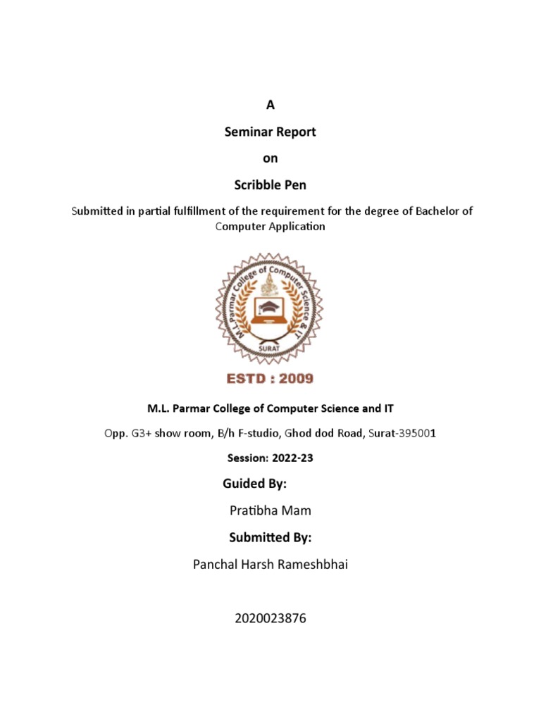 Scribble Pen (Final Seminar) | PDF | Tablet Computer | Android (Operating System)