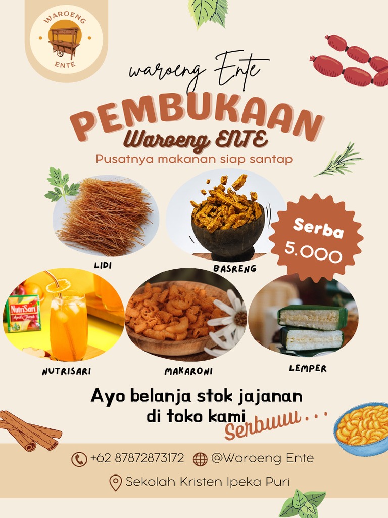 Poster Pembukaan Toko Makanan Jajanan Kue Promosi Foto | PDF Poster Pembukaan Toko Makanan Jajanan Kue Promosi Foto | PDF