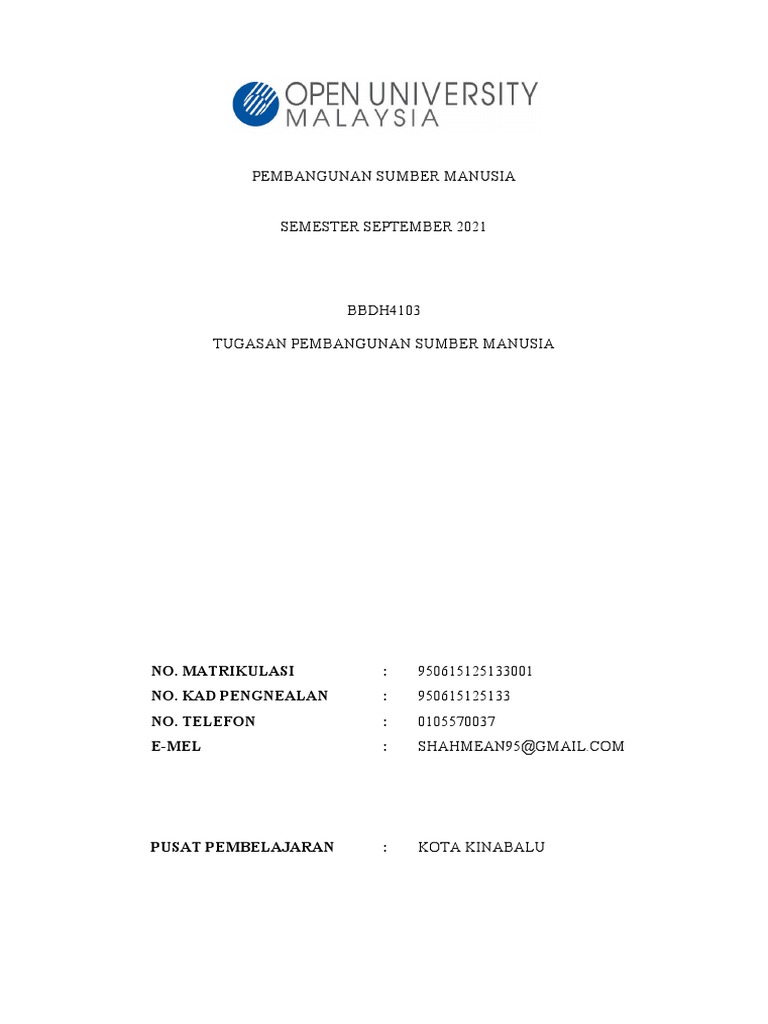 Sistem Pengurusan Sumber Manusia KPOC | PDF