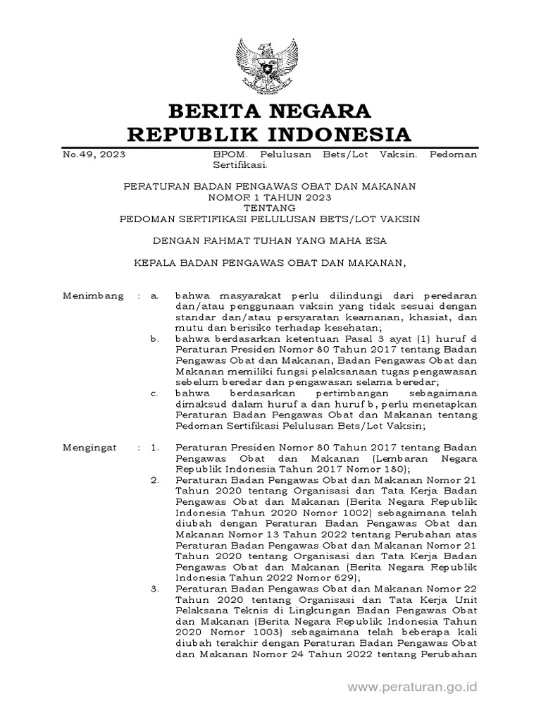 BPOM - Pedoman Sertifikasi PDF | PDF
