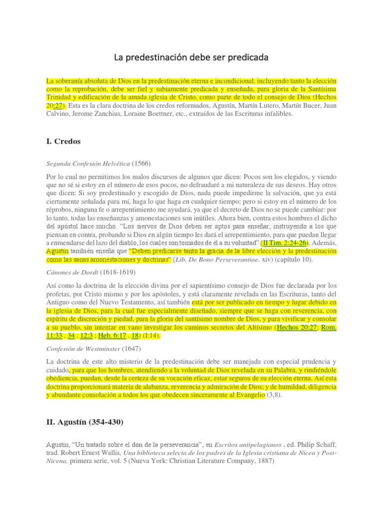 La Predestinación Debe Ser Predicada | PDF | Cristo (título) | Salvación