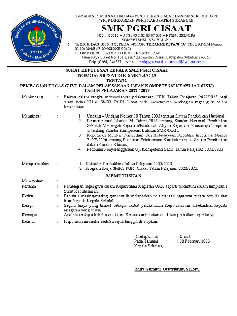 SK Ukk 2023-Pgri | PDF