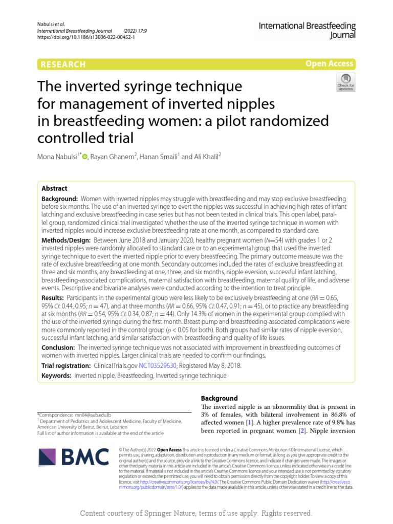 The Inverted Syringe Technique For Management of I PDF | PDF ...