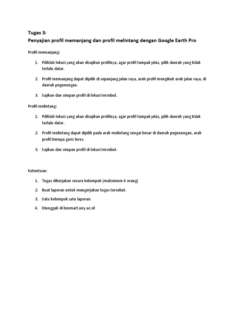 Tugas 2 Profil Memanjang Dan Melintang Dengan Google Earth | PDF
