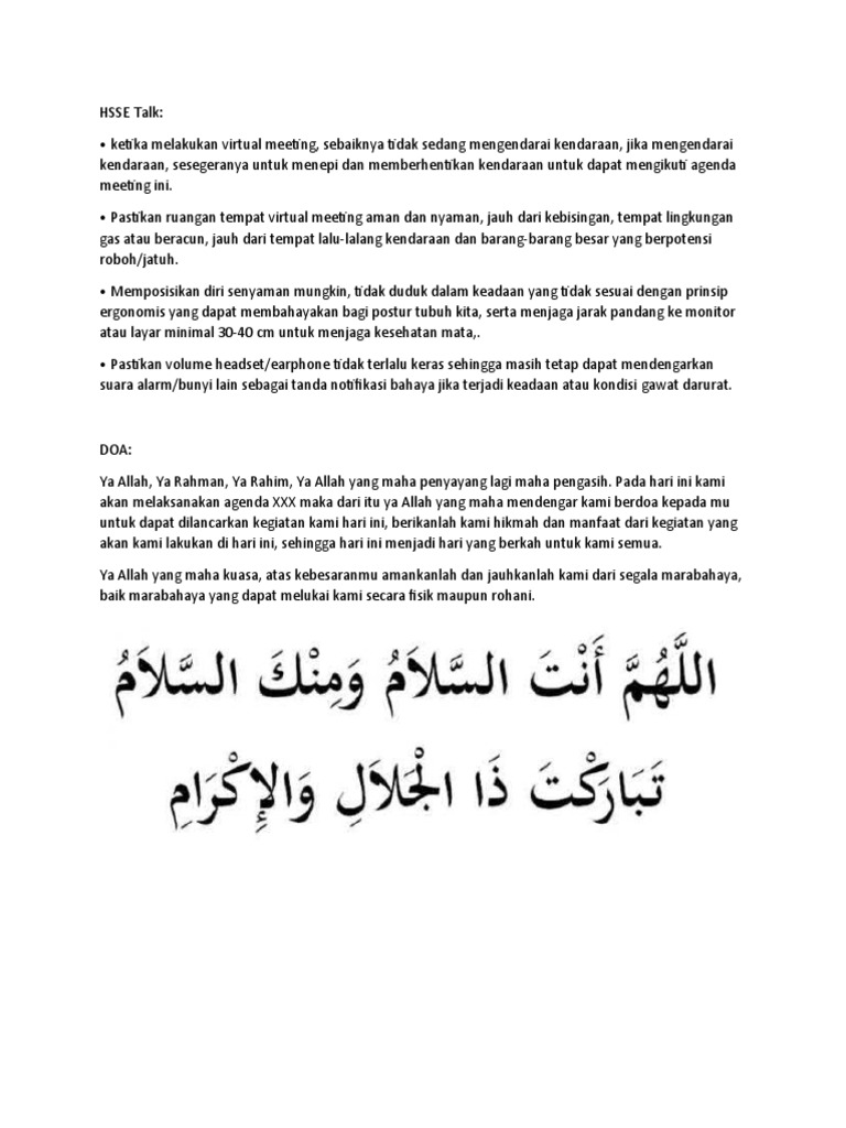 HSSE Talk & DOA | PDF