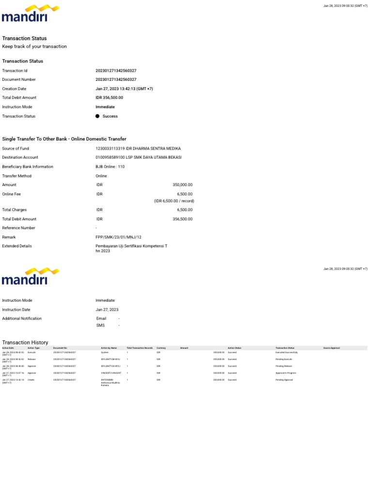 Keep Track of Your Transaction Transaction Status | PDF | Banking ...