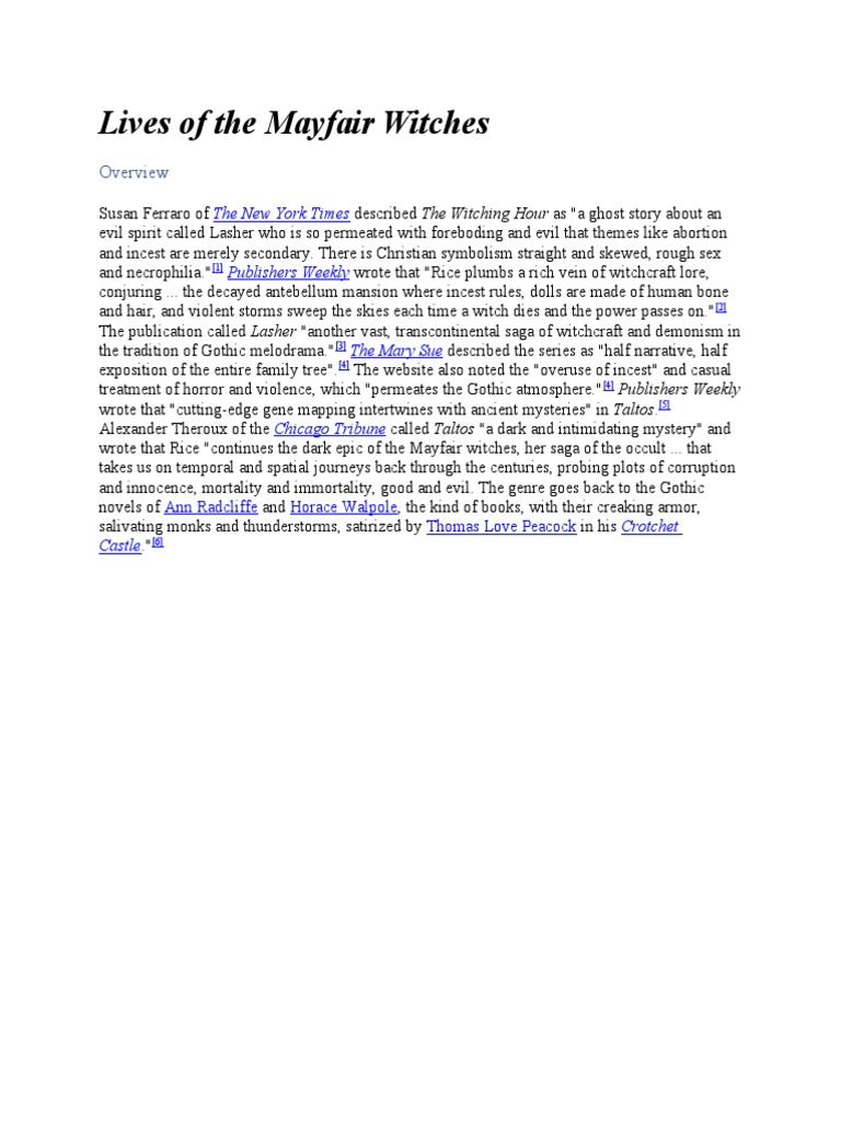 Mayfair Witches Family Tree Overview | PDF