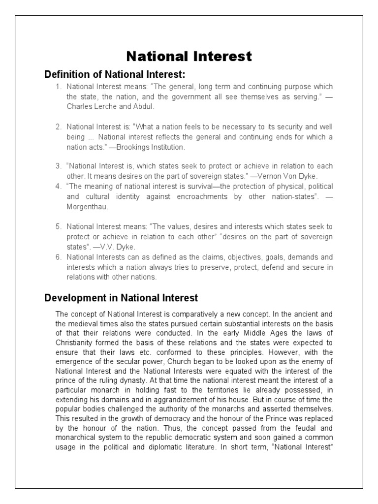 National Interest | PDF | Democracy | Political Ideologies