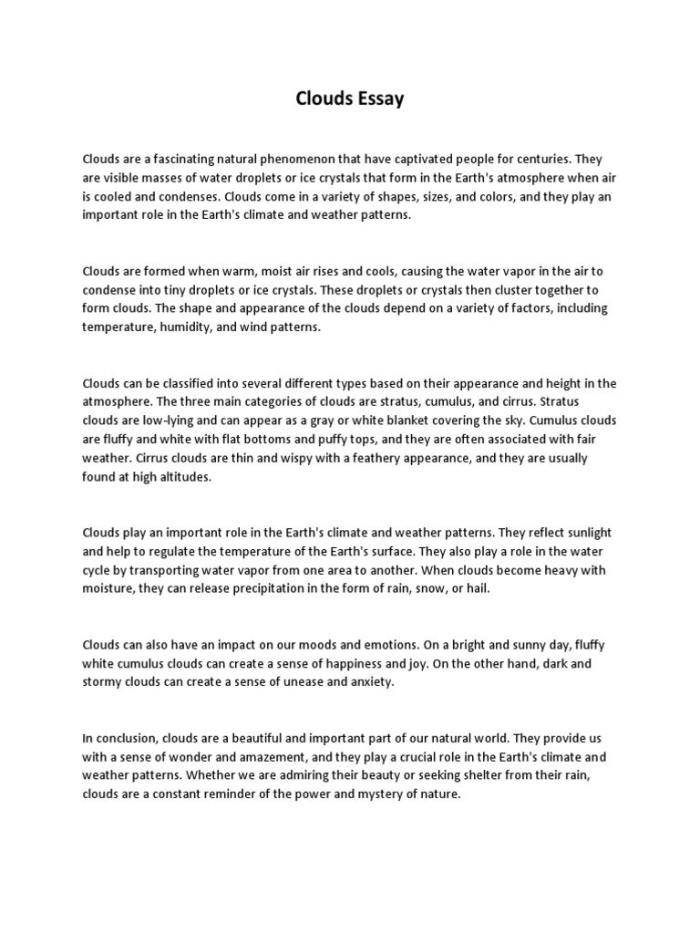 Clouds Essay | PDF