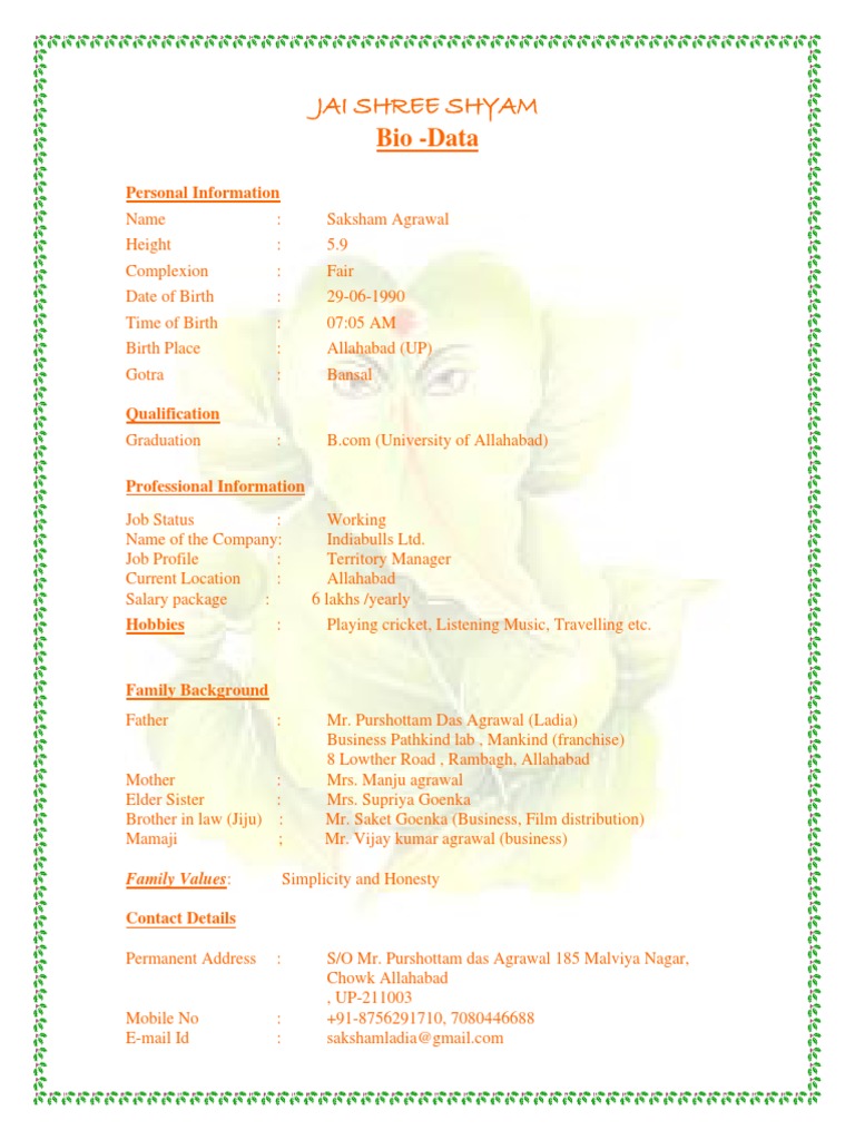 Saksham Bio-Data | PDF