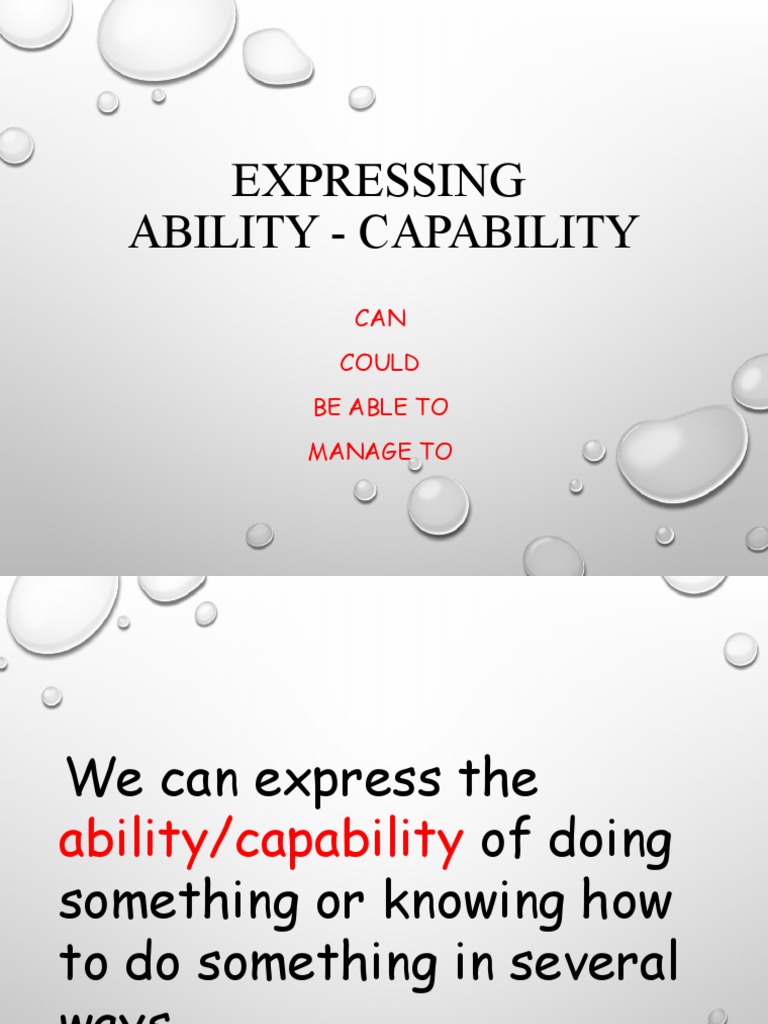 Expressing Ability and Capability | PDF | Verb | Linguistics