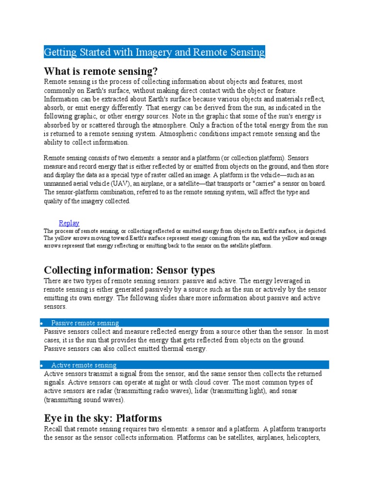 Introduction to Remote Sensing Imagery | PDF | Image Resolution ...