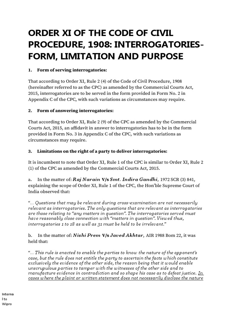 Interrogatories Artical Pdf Interrogatories Discovery Law