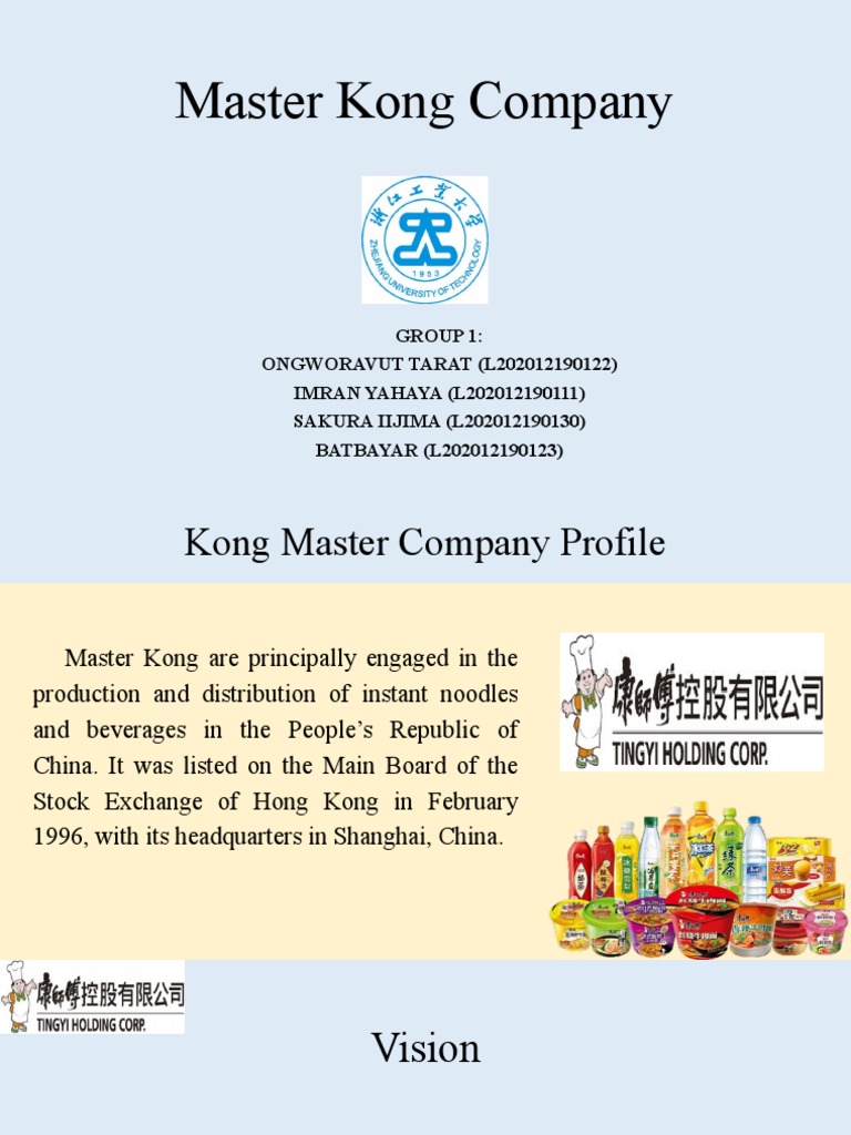 Master Kong Company G1 | PDF