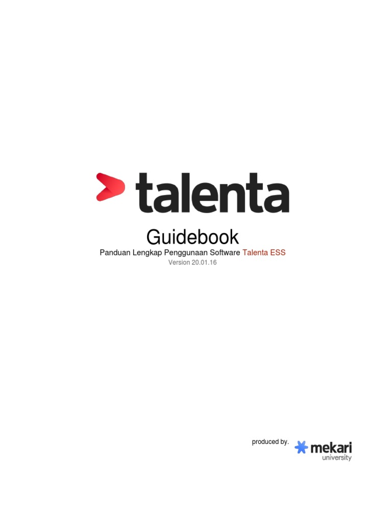Talenta Ess + Mobile Talenta Guidebook PDF | PDF
