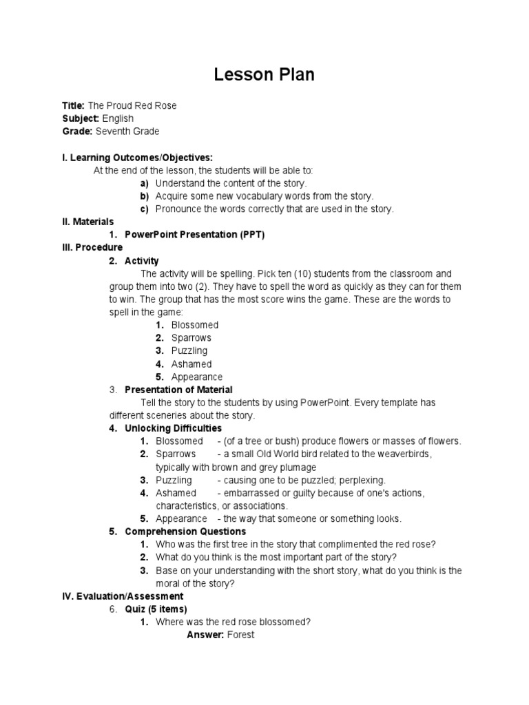 Lesson Plan-Material Development-Revised | PDF | Pedagogy | Cognitive ...