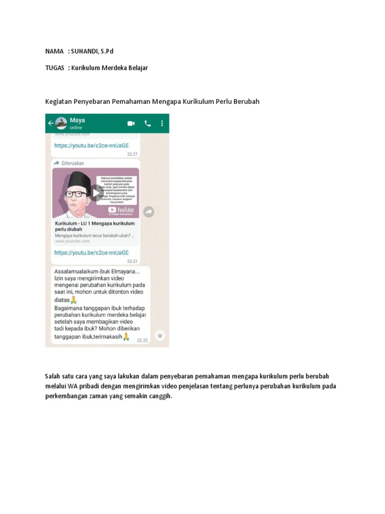 Tugas Kurikulum Merdeka Belajar Oke | PDF