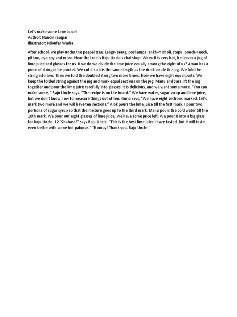 Let's Make Some Lime Juice | PDF