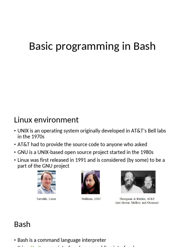 Basic Programming In Bash Pdf Pdf Unix Regular Expression