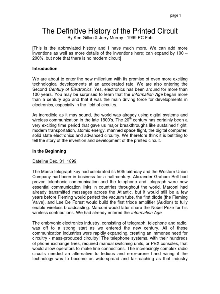 History PCB | PDF | Integrated Circuit | Printed Circuit Board
