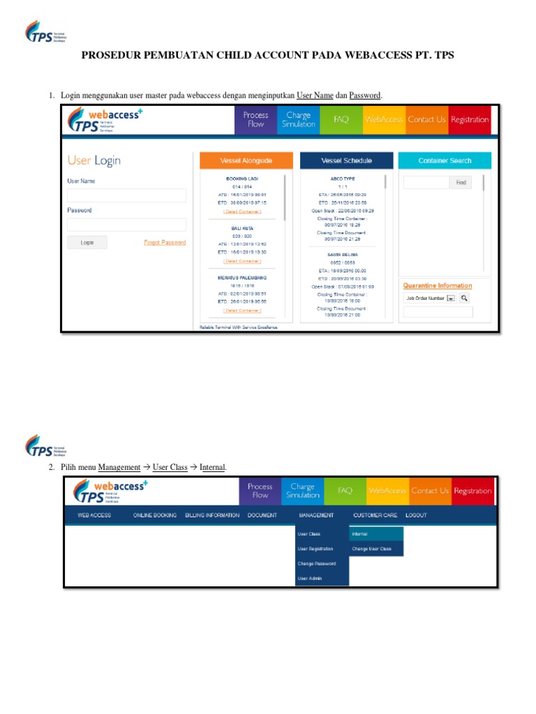 Prosedur Pembuatan Child Account Pada Webaccess PT TPS | PDF