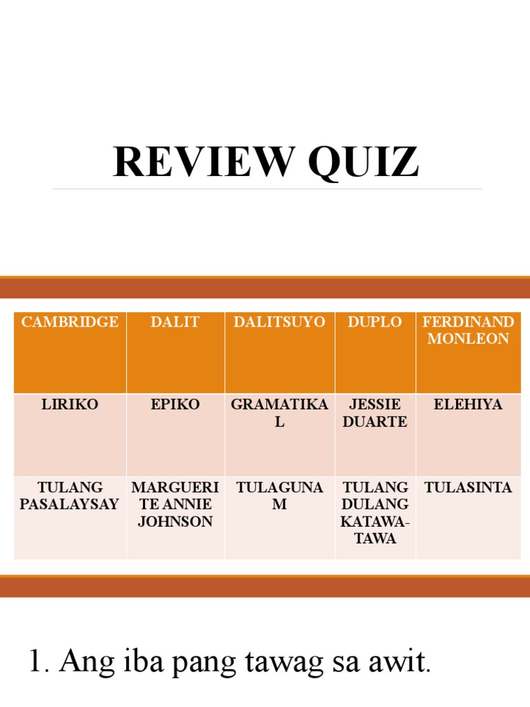 Review Quiz | PDF