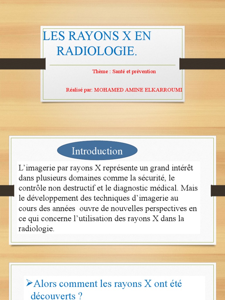 Les Rayons X en Radiologie Presentation | PDF | Radiographie | Rayon X