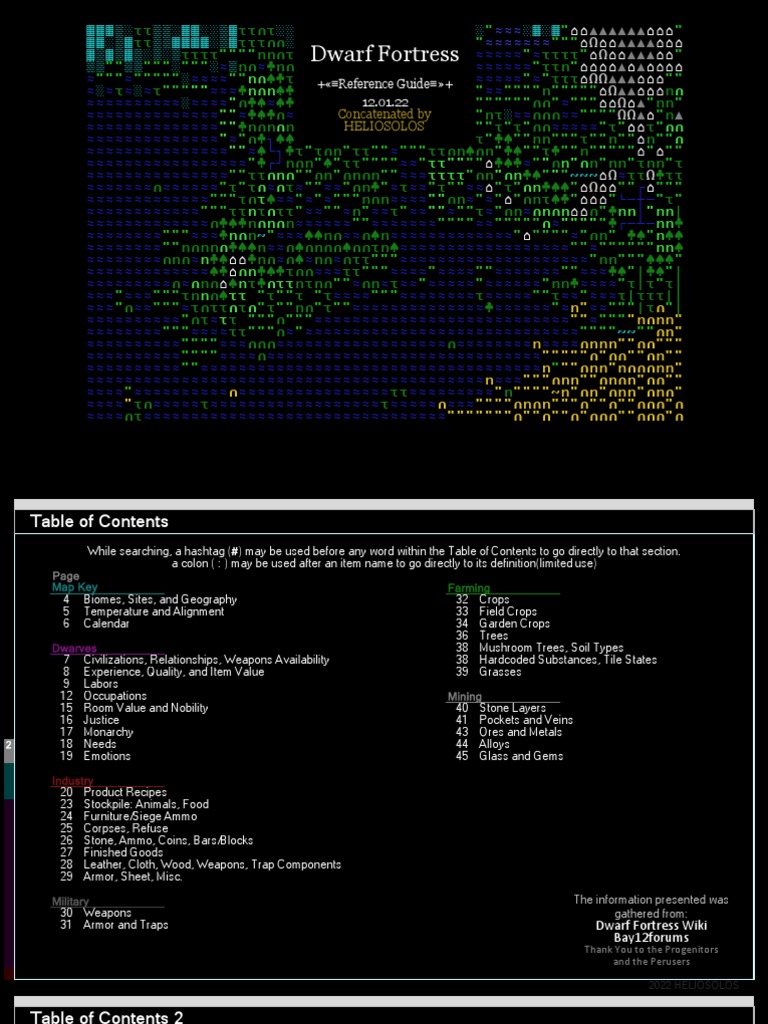 Dwarf Fortress Reference Guide 2022 PDF | PDF
