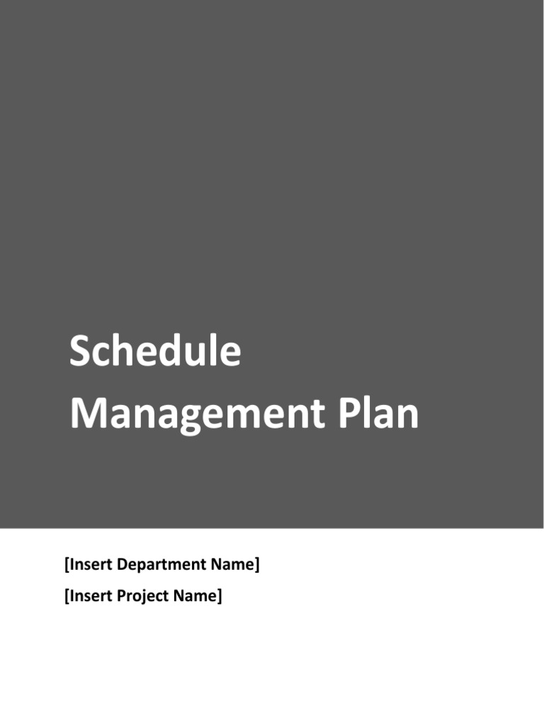 Schedule Management Plan Template With Instructions | PDF | Software ...