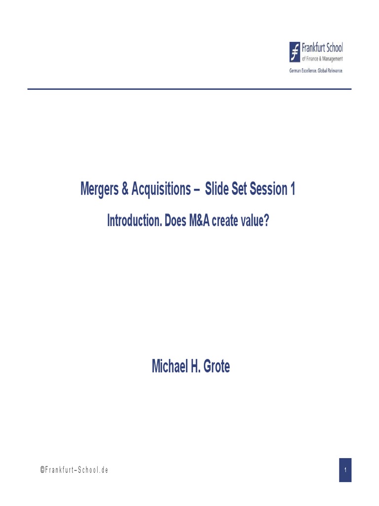 01a Slides - Introduction | PDF | Mergers And Acquisitions | Leveraged Buyout