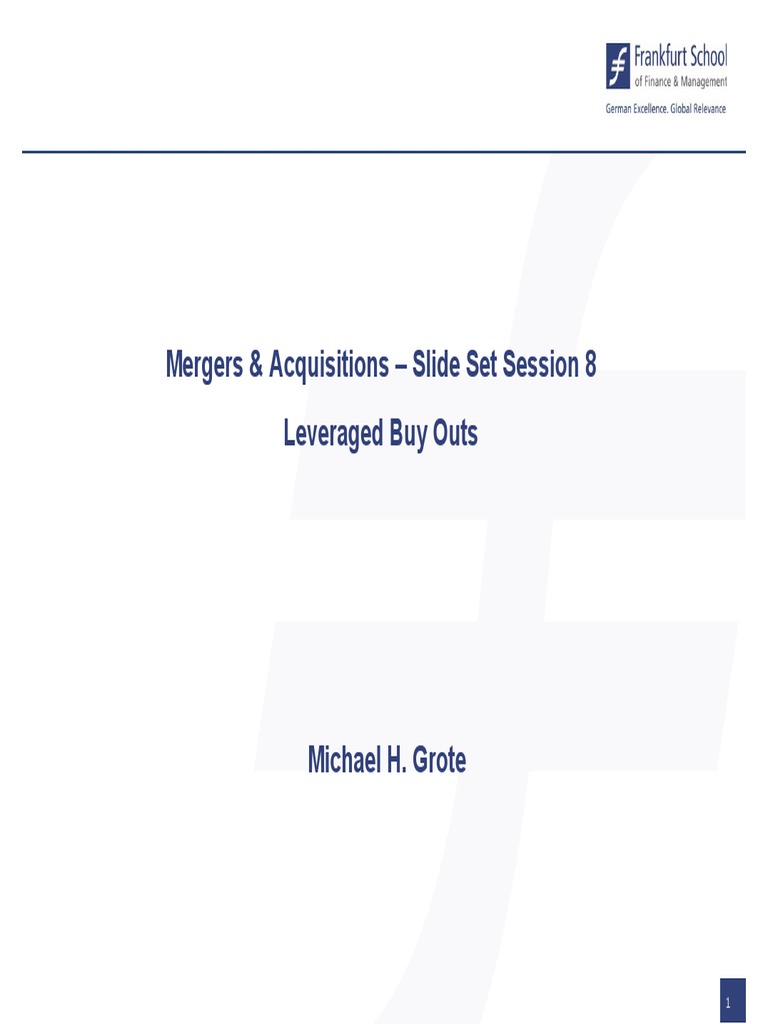 08a Slides - LBO and Financing | PDF | Leveraged Buyout | Private Equity