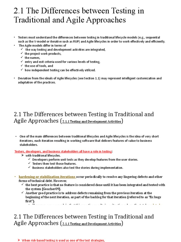 ISTQB-Foundation-Agile-Syllabus - Chapter 2 | PDF | Software Testing ...