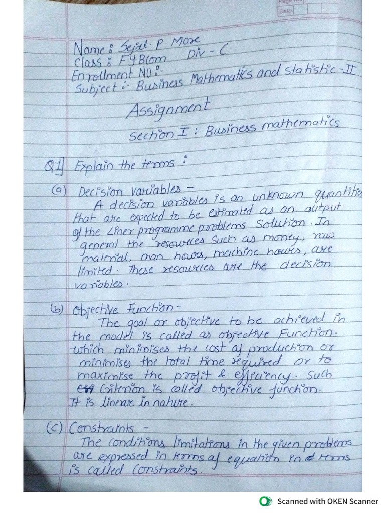 Math Assignment-Sejal 2201363 | PDF