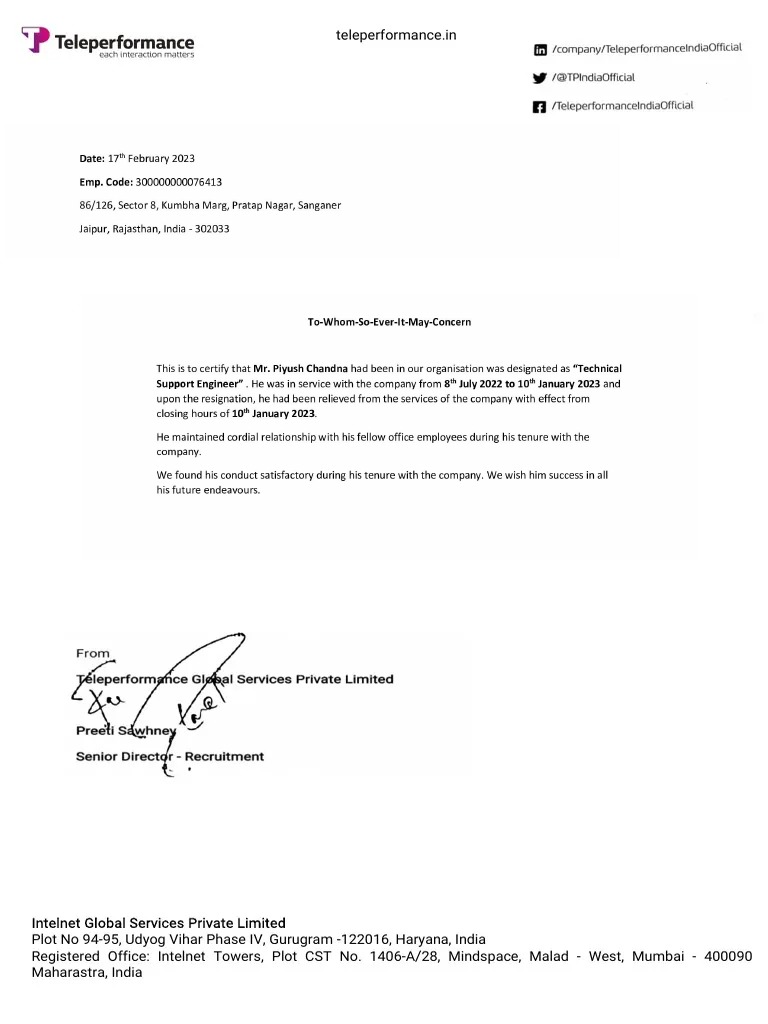 Address Details Document | PDF