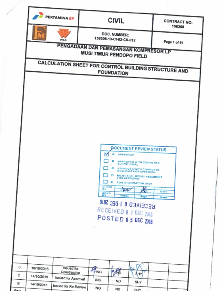 156308-13-Ci-03-Cs-012 - Ifc - 0 - A Calculation Sheet For Building ... 156308-13-Ci-03-Cs-012 - Ifc - 0 - A Calculation Sheet For Building ...