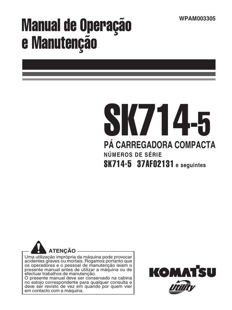 Manual de Operador SK714 PDF | PDF | Informação | Motores
