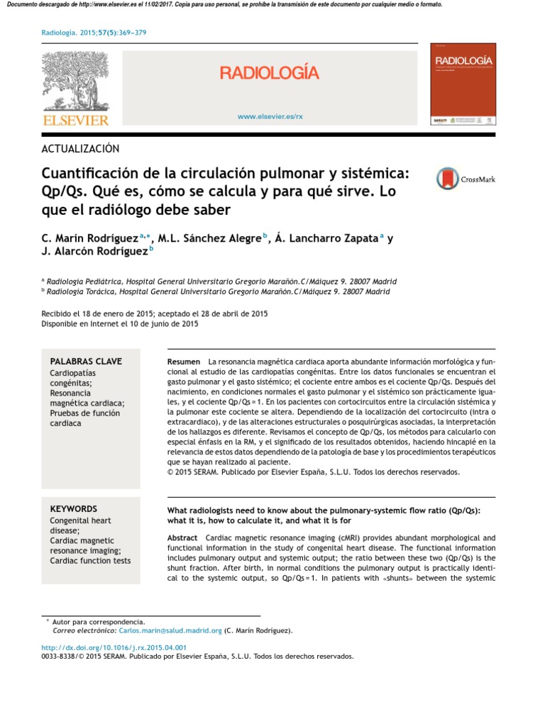 Qp-Qs Esp | PDF | Vena | Ventrículo (corazón)