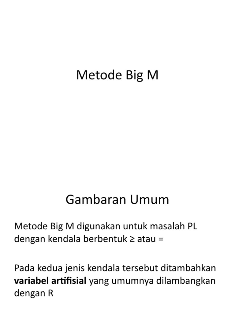 Metode Big M | PDF