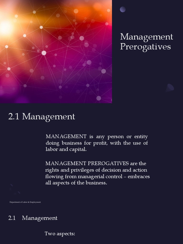 Management Prerogatives | PDF | Labour Law | Employment