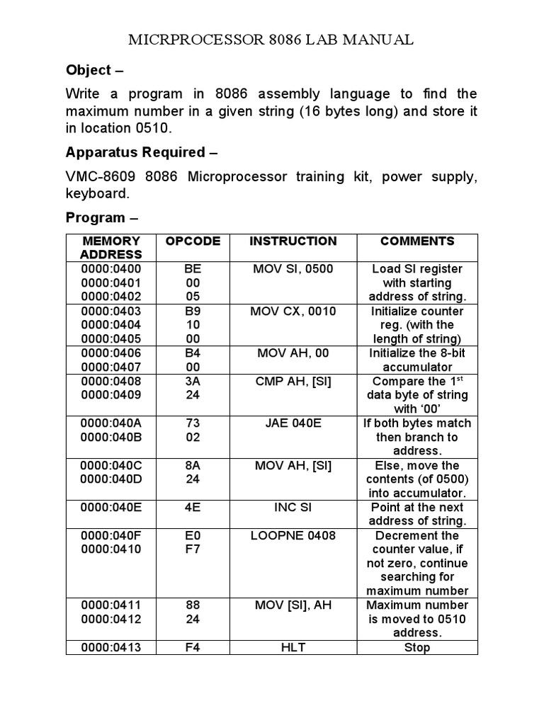 8086 String | PDF | String (Computer Science) | Central Processing Unit