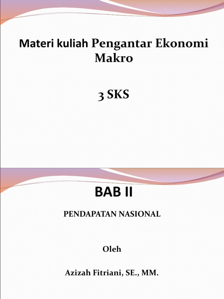 Pengantar Ekonomi Makro Bab II Azizah | PDF