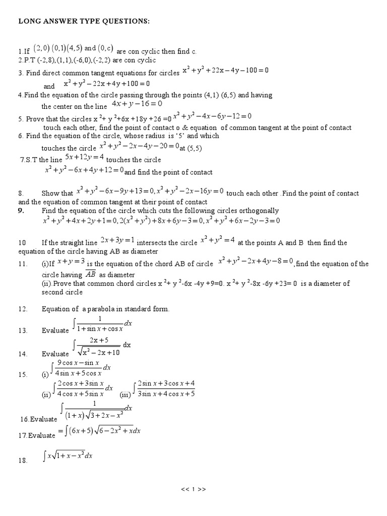 Maths Iib Imp-1 PDF | PDF | Ellipse | Perpendicular