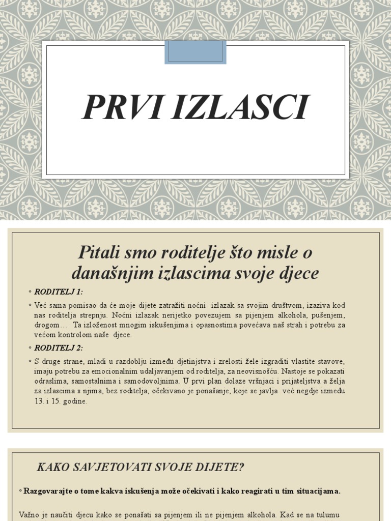 Prvi Izlasci | PDF
